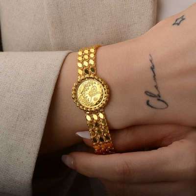 Yarım Reşatlı Dorikalı Pullu Altın Bileklik, Taşsız Bileklik